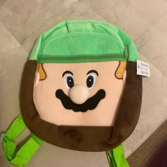 Other | Nwt Luigi Cartoon Character Backpack With Green Straps | Poshmark